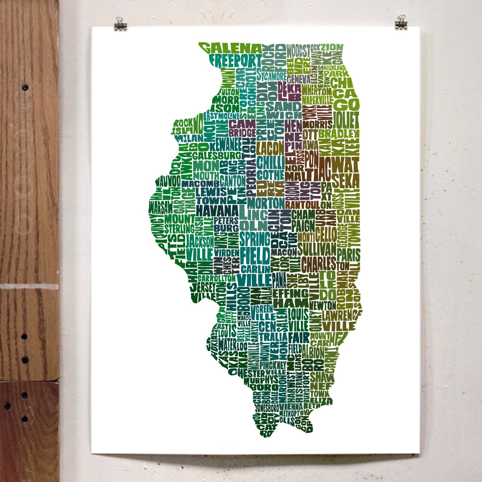 Illinois Map Art, Illinois Art Print, Print of My Original Hand Drawn ...