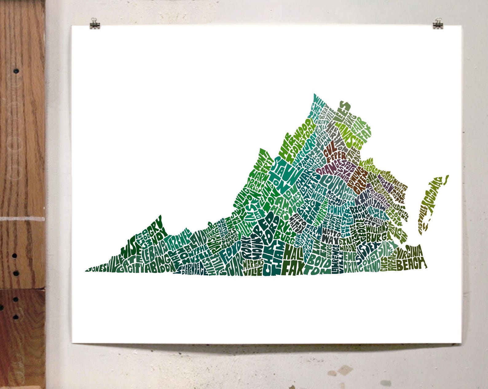 Virginia Map Art, Virginia Art Print, Print of My Original Hand Drawn ...