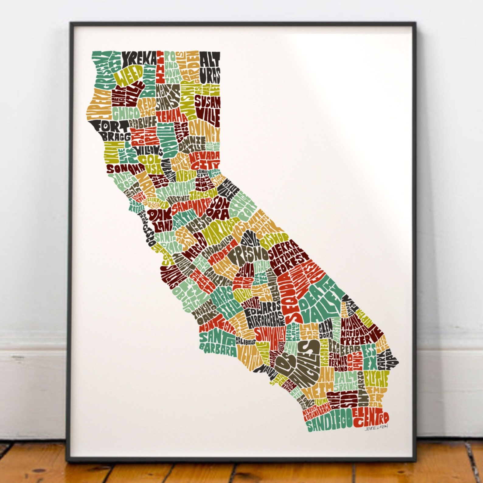 California Map Art California Art Print Signed Print of My - Etsy