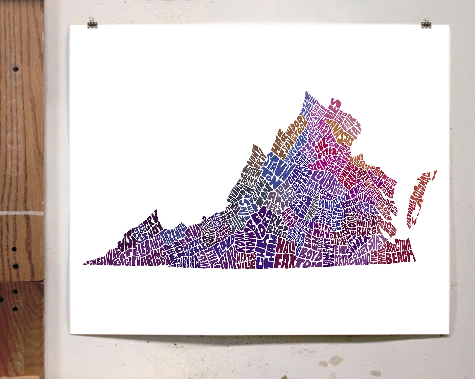 Virginia Map Art, Virginia Art Print, Print of My Original Hand Drawn ...