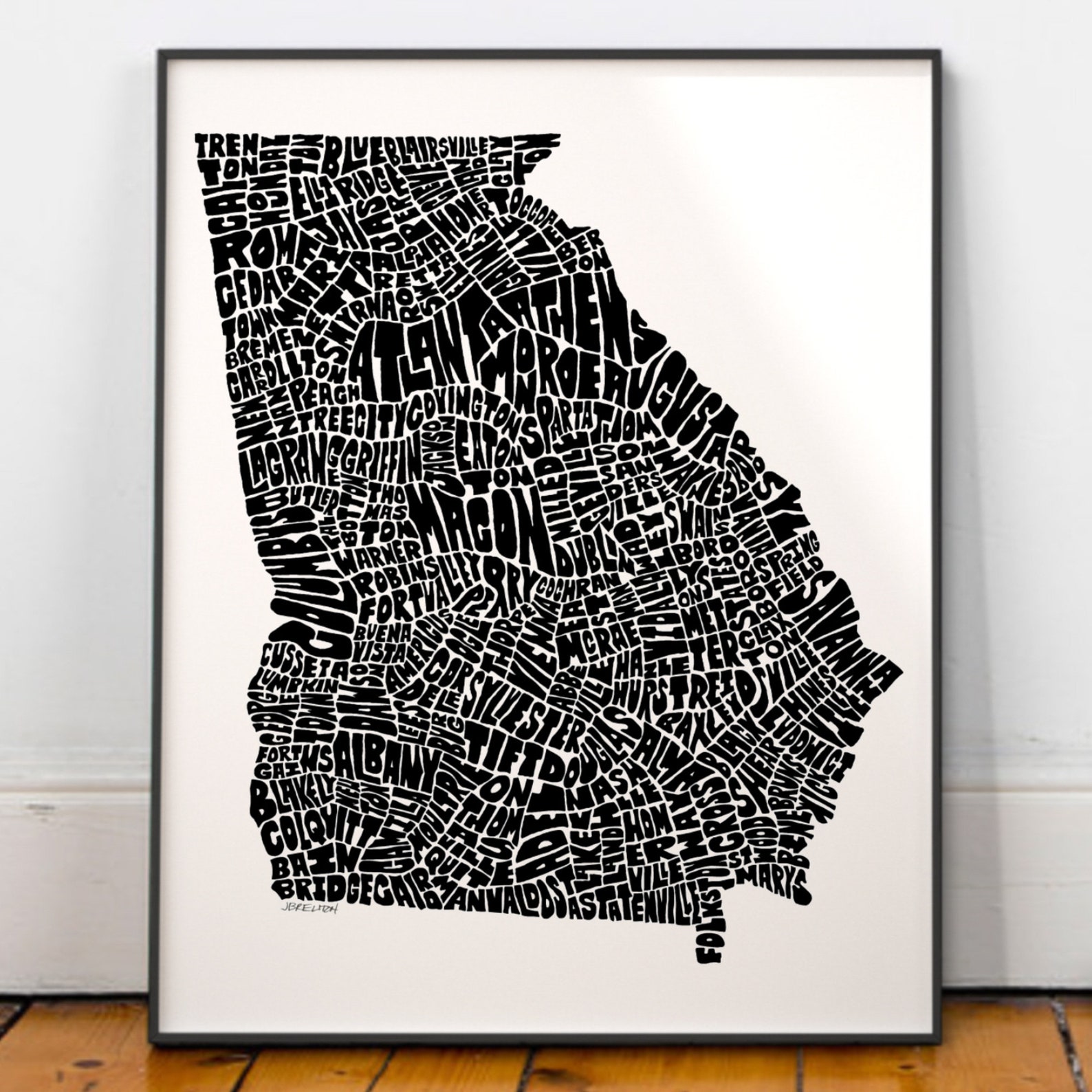 Georgia Map Art Georgia Art Print Signed Print of My - Etsy