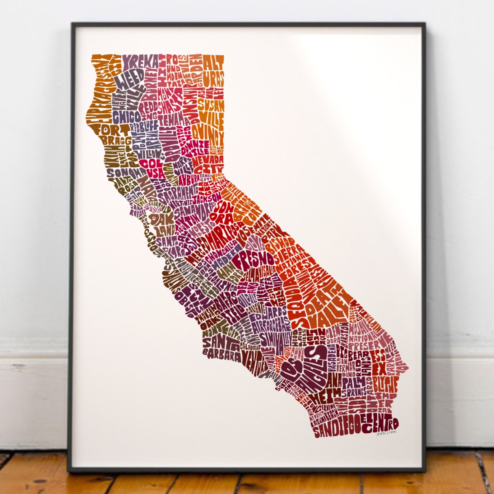 California Map Art California Art Print Signed Print of My - Etsy