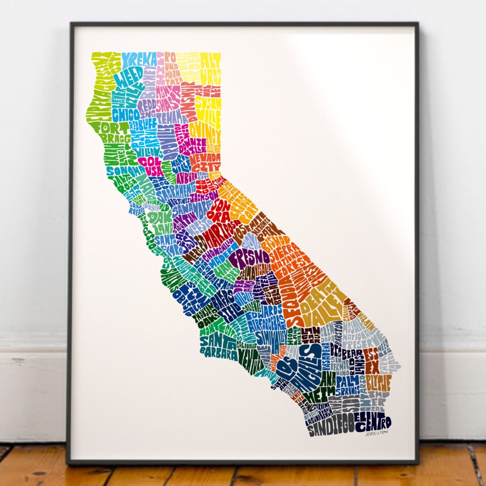 California Map Art California Art Print Signed Print of My - Etsy