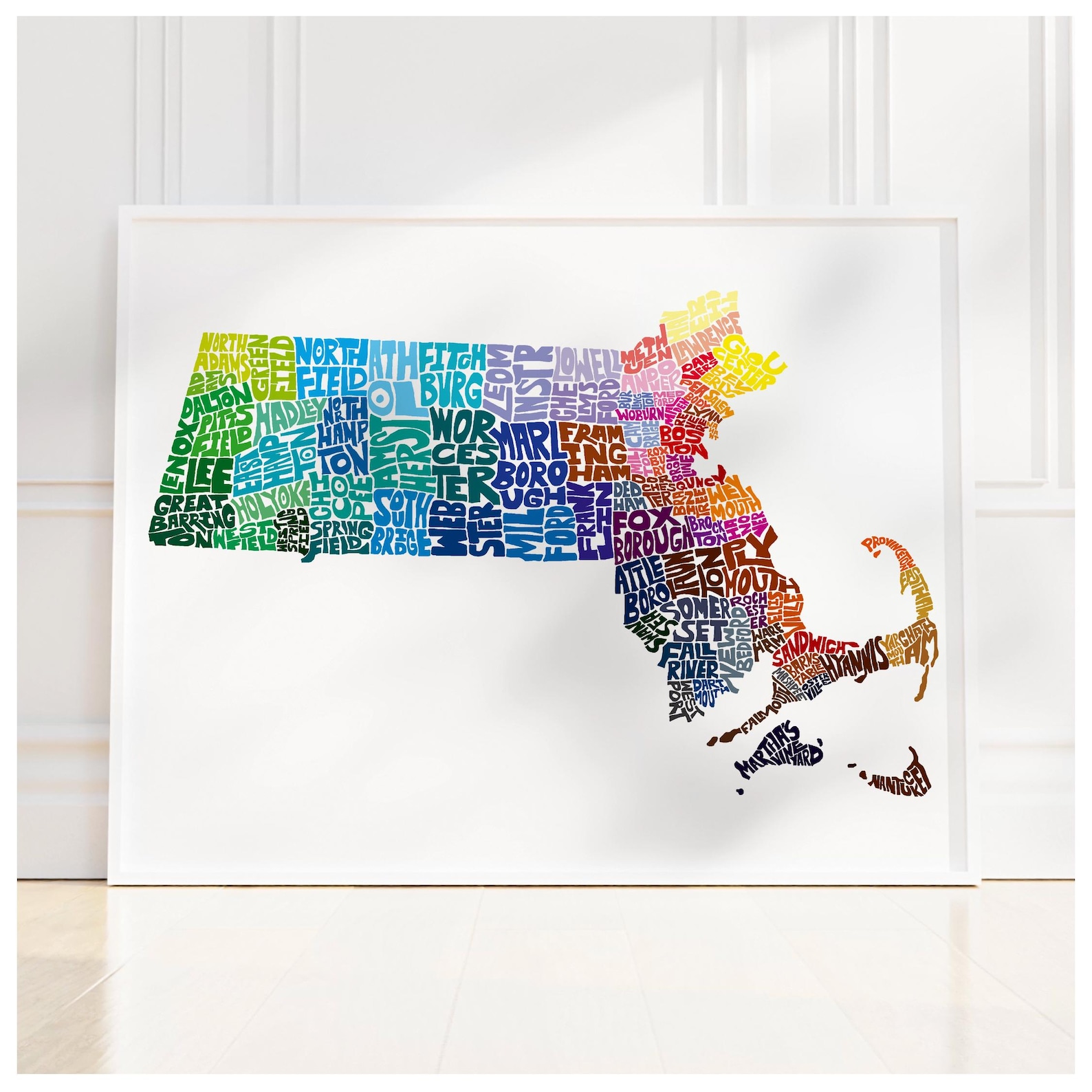 Massachusetts Map Art, Massachusetts Art Print, Signed Print of My ...