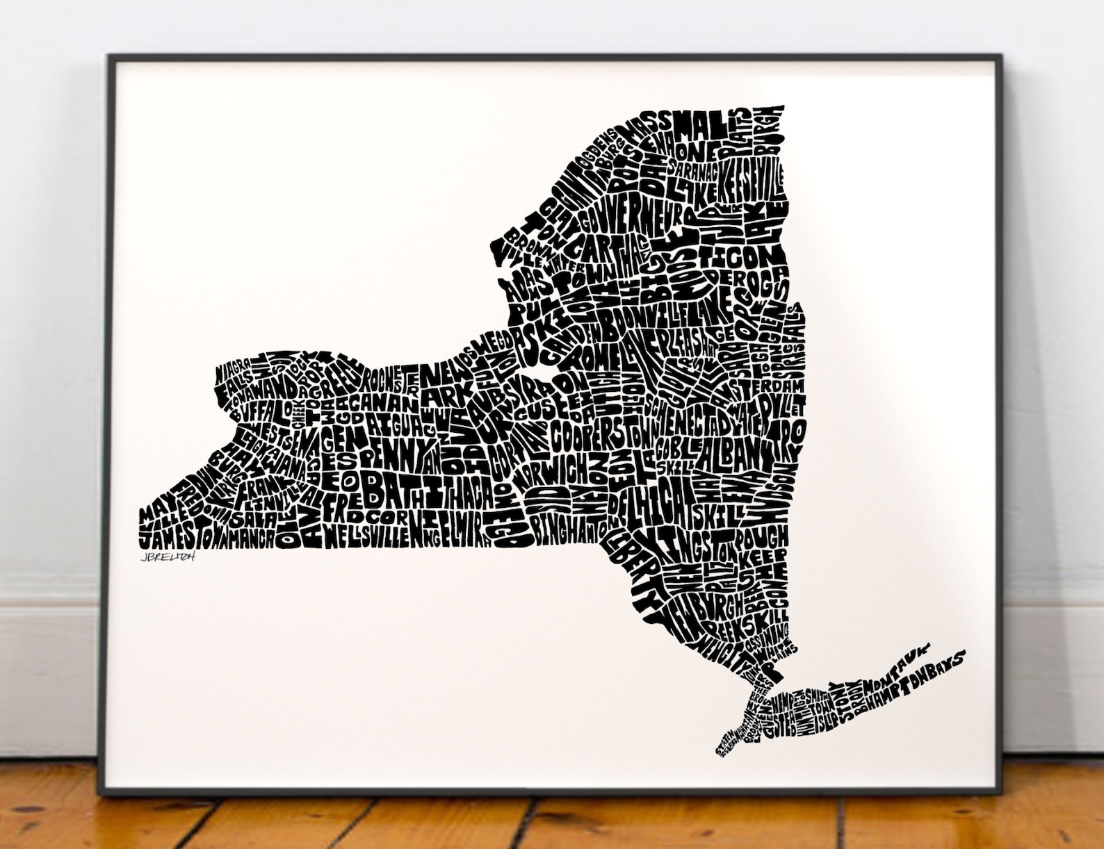 New York Map Art New York Art Print Signed Print of My | Etsy