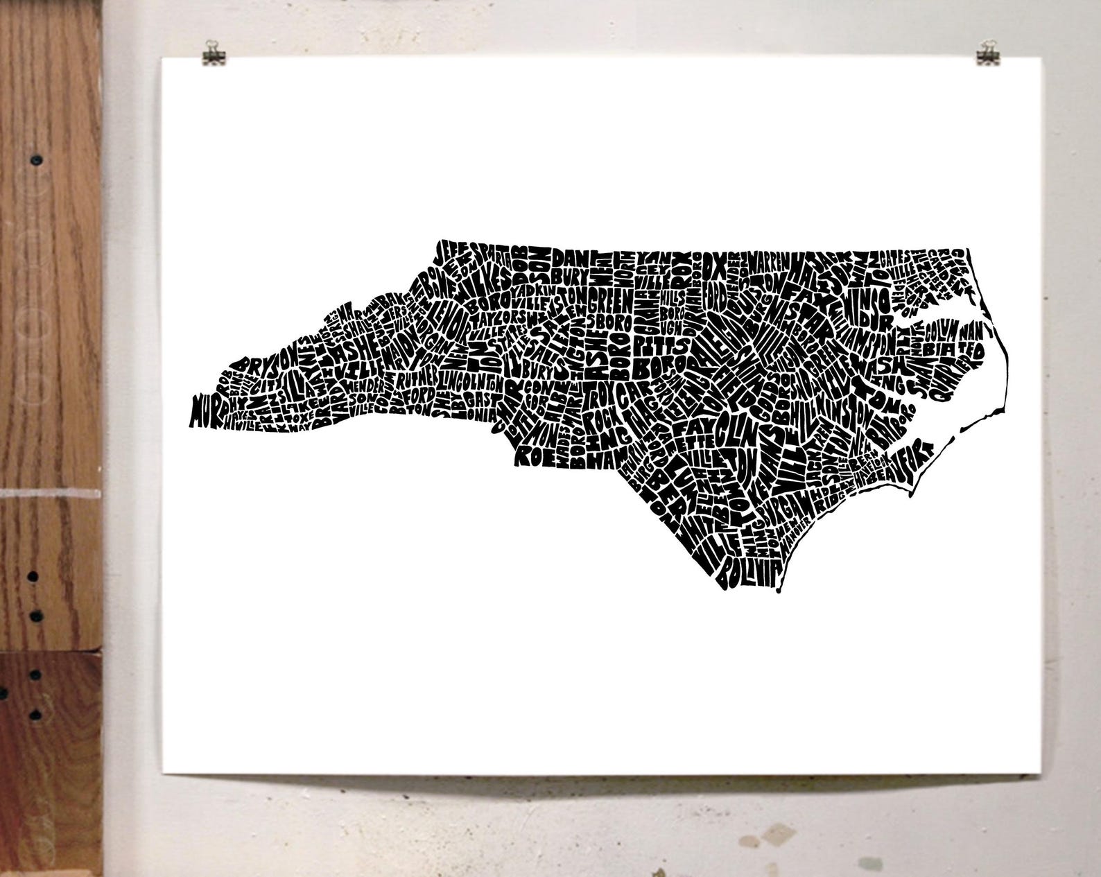 North Carolina Map Art, North Carolina Art Print, Signed Print of My ...