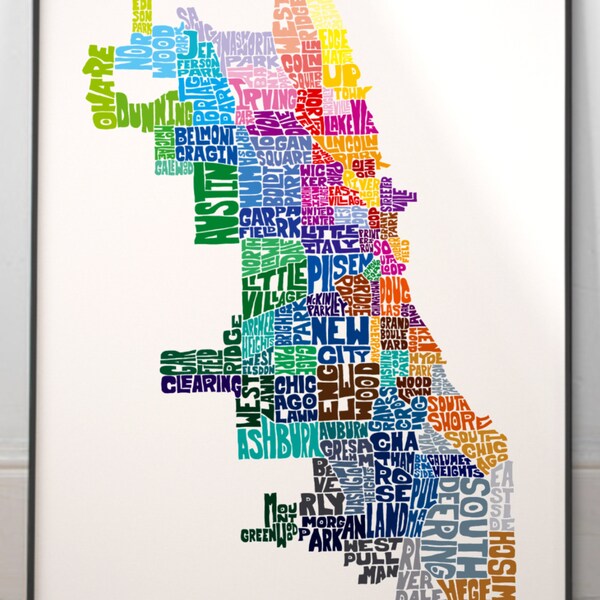 Chicago Suburbs Map Chicagoland - Etsy Canada