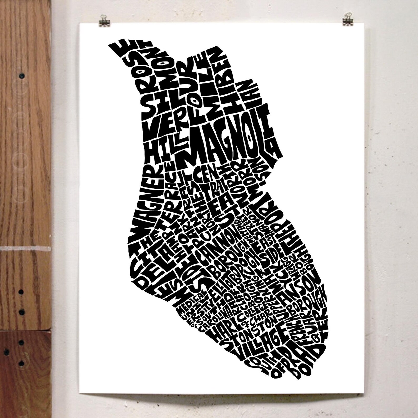 Charleston Neighborhood Map Print, Signed Print of My Original Hand ...