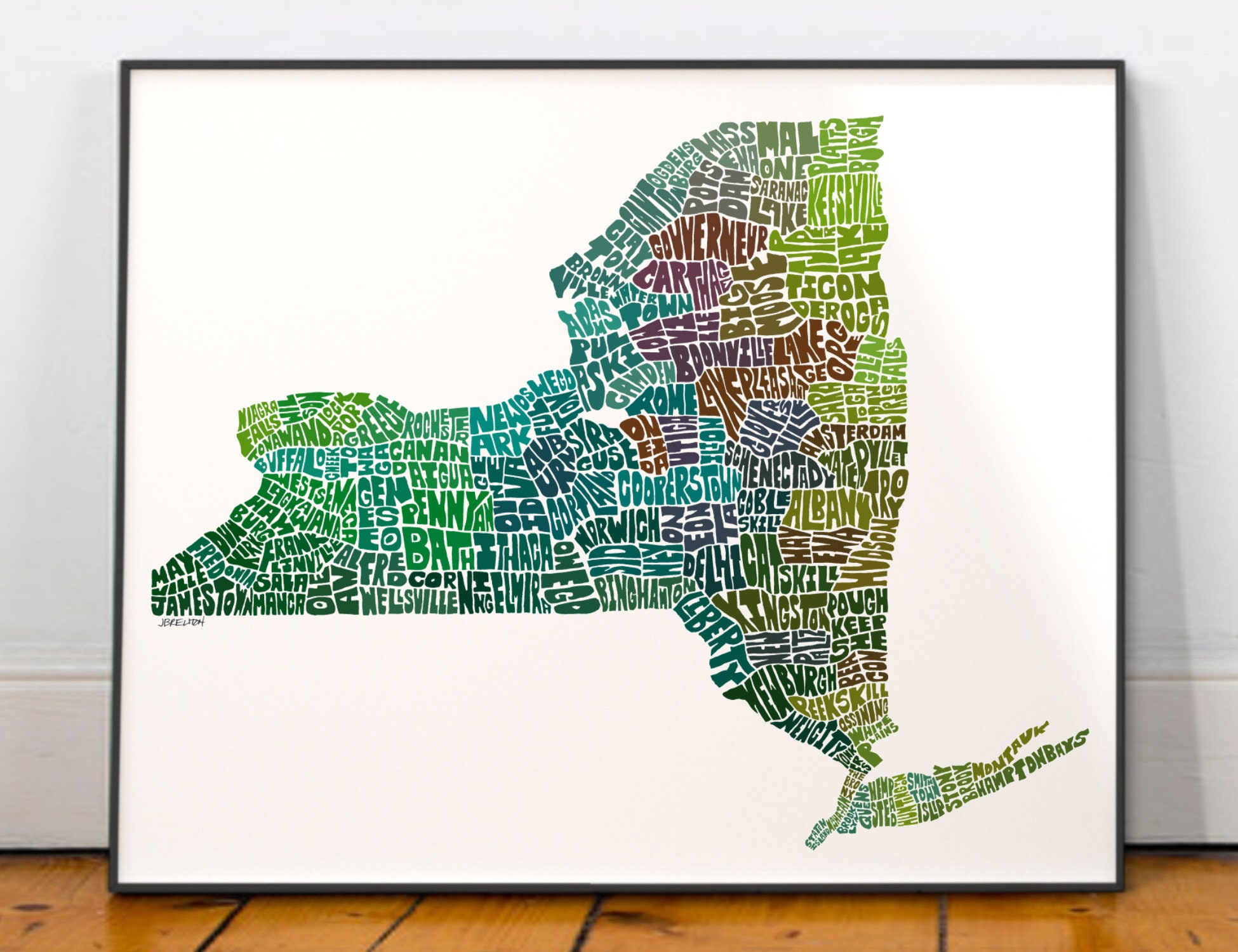 New York map art New York art print signed print of my | Etsy