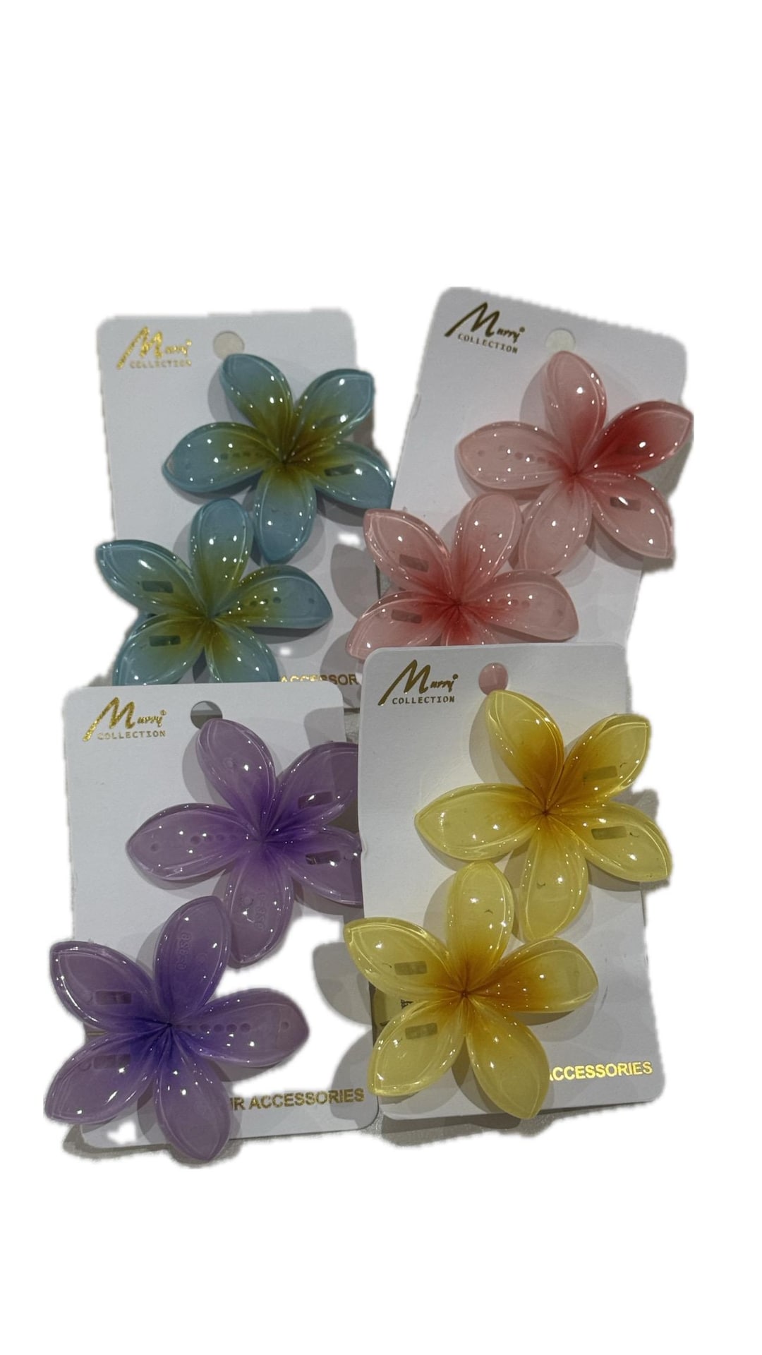 Tropical Flower Hair Claw Clips | Hawaiian Hibiscus Style Gradient ...