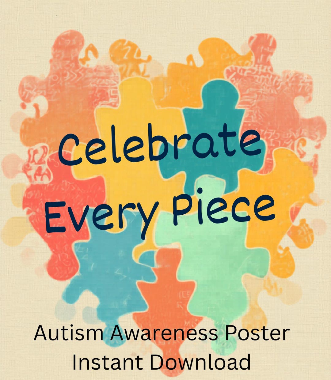 Autism Awareness Poster Printable | Celebrate Every Piece Wall Art ...