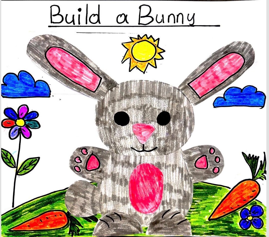 Build a Bunny Craft Printable: Cut and Paste Activity for Kids (digital ...