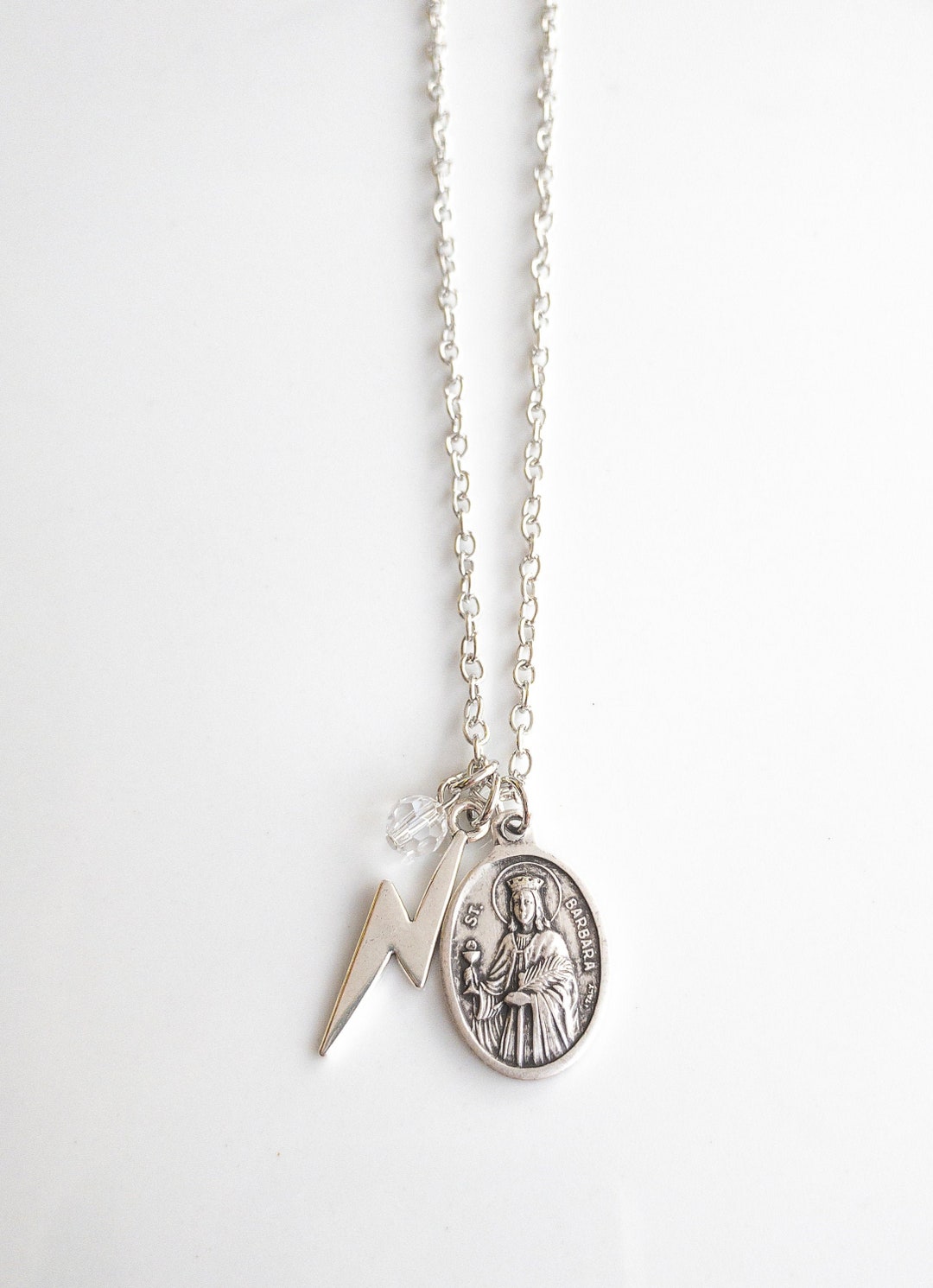 St Barbara Lightning Necklace - Confirmation Gifts for Girls - Catholic ...