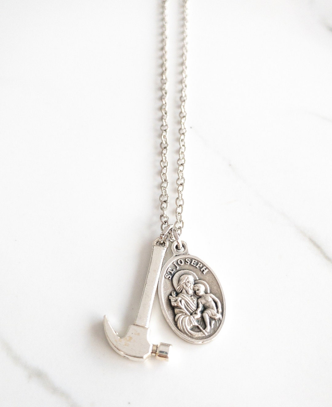 Saint Joseph Necklace - St Joseph the Worker - Gifts for Dads From Kids ...