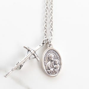 St. John Paul II Medal Necklace - Pope JPII Crucifix - Catholic ...