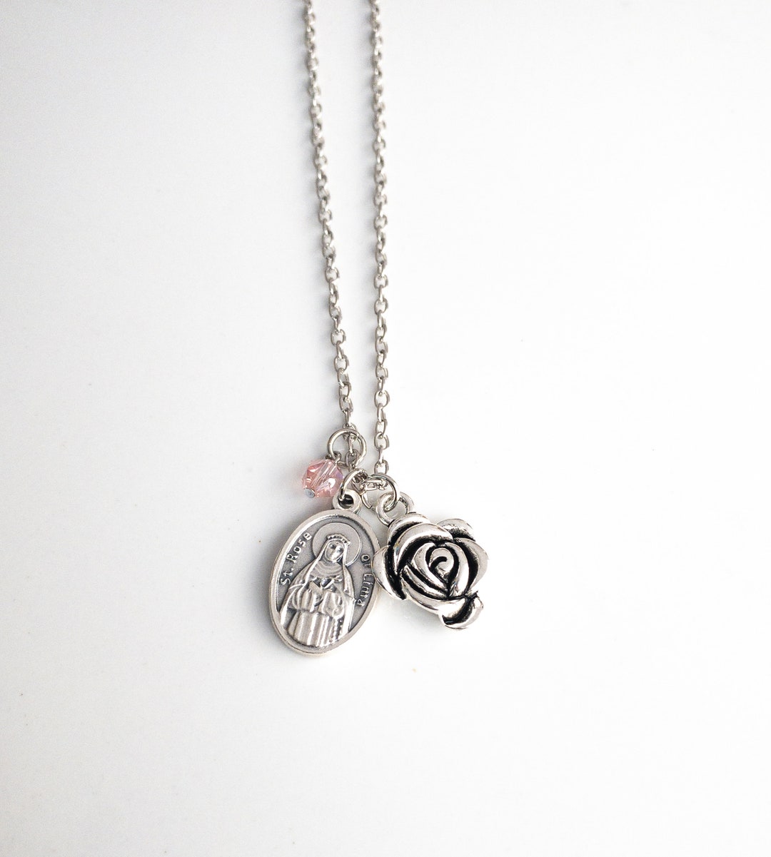 St Rose of Lima Necklace Confirmation Gifts for Girls Saint Medal First ...
