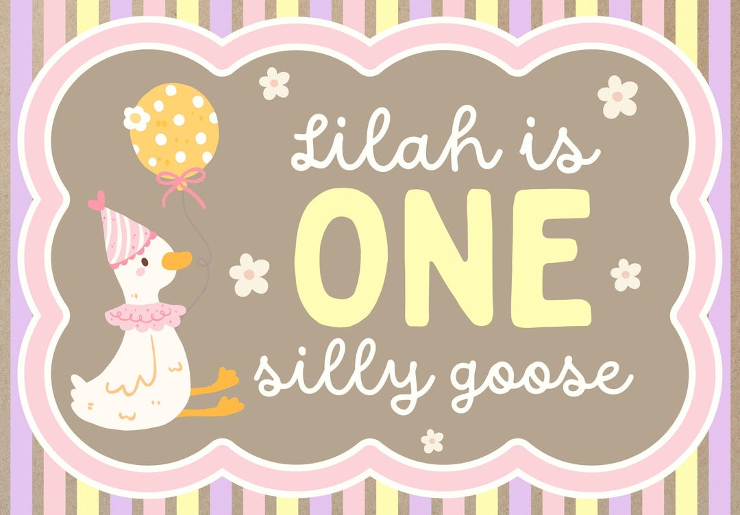 Customizable One Silly Goose Banner (digital Download) - Etsy