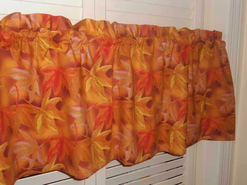 Fall Valance Fall Decor Autumn Leaf Curtain Thanksgiving Valance ...