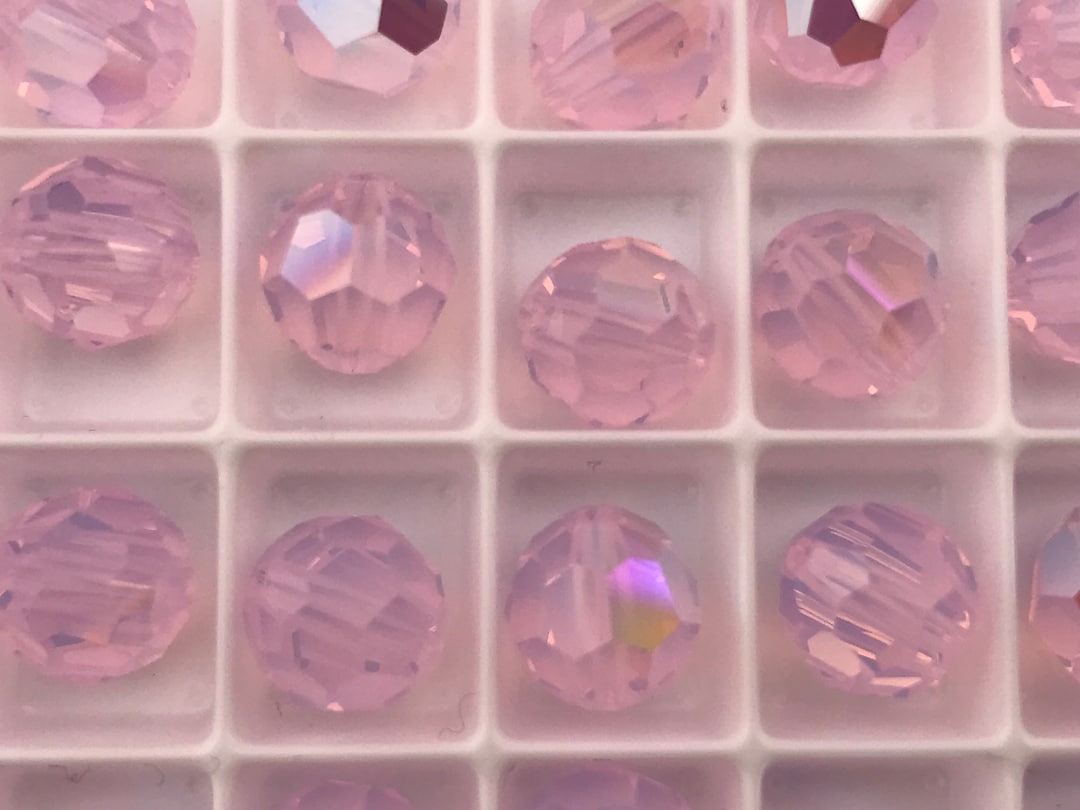 Twelve Swarovski Crystals - Art. 5000 - 8mm - Rose Water Opal Shimmer ...