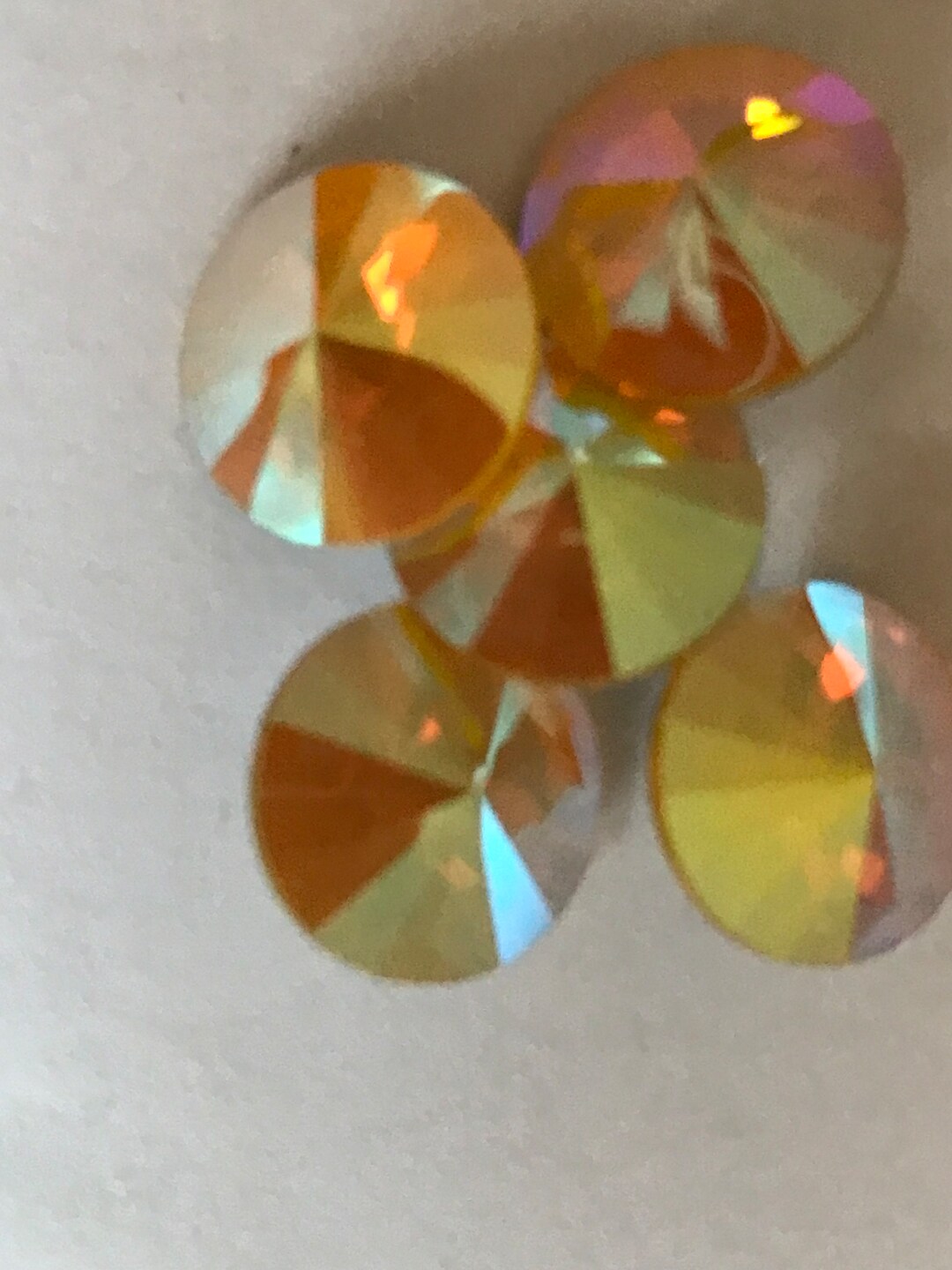 Eight Beautiful Swarovski Rivoli Stones - Art 1122 - 12mm - Yellow Opal ...