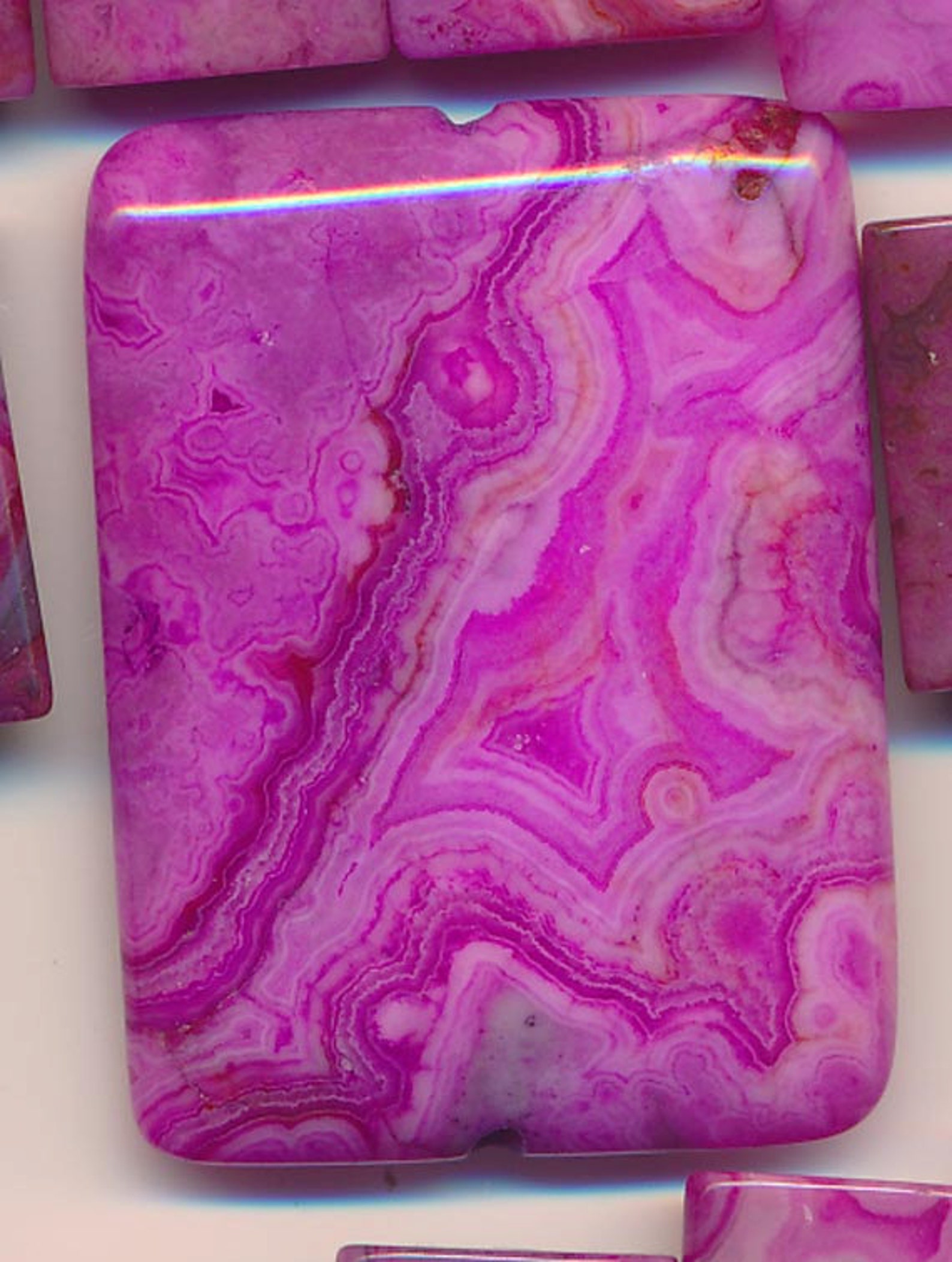 Deep Raspberry Crazy Lace Agate Set 40 X 30 Mm Rectangular - Etsy