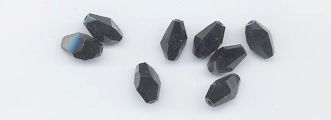 Eight Dazzling Swarovski Polygon Beads - Art 5203 - Jet - 12x8mm - Etsy