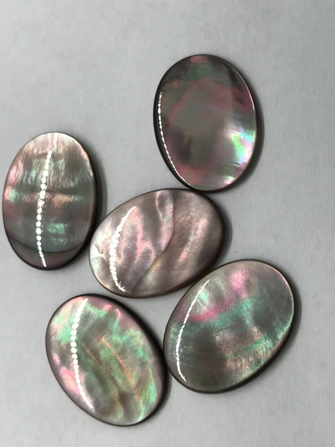 Six Shell Flat Back Cabochons - Oval 18x13mm BLACK TAHITI PEARL - Etsy