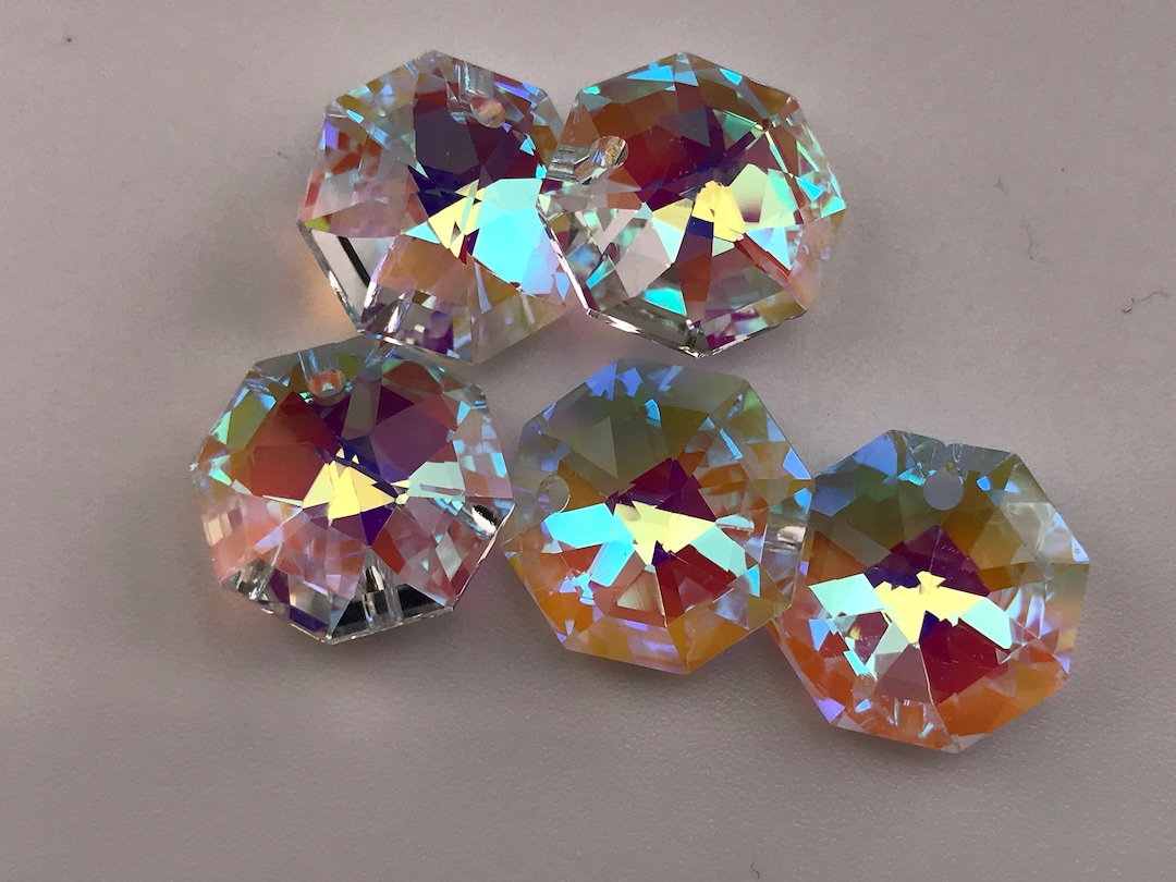 Eight Dazzling 14 Mm Crystal AB Octagon Pendants - Etsy