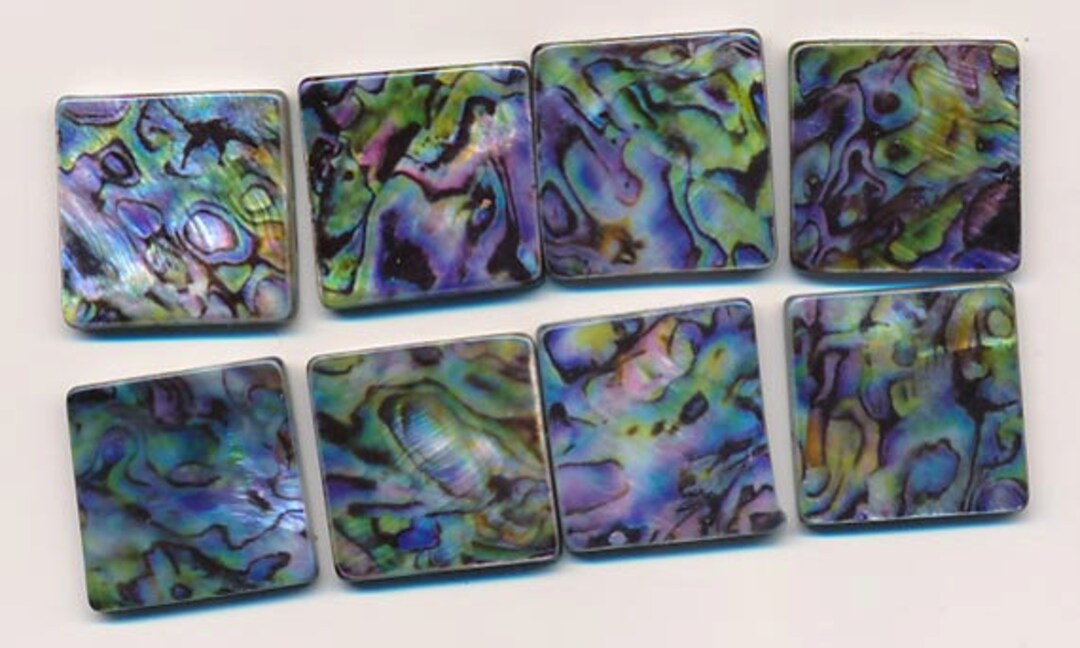 Eight Dazzling Rainbow Faux Abalone Beads - Flat Squares - 25 Mm - Etsy