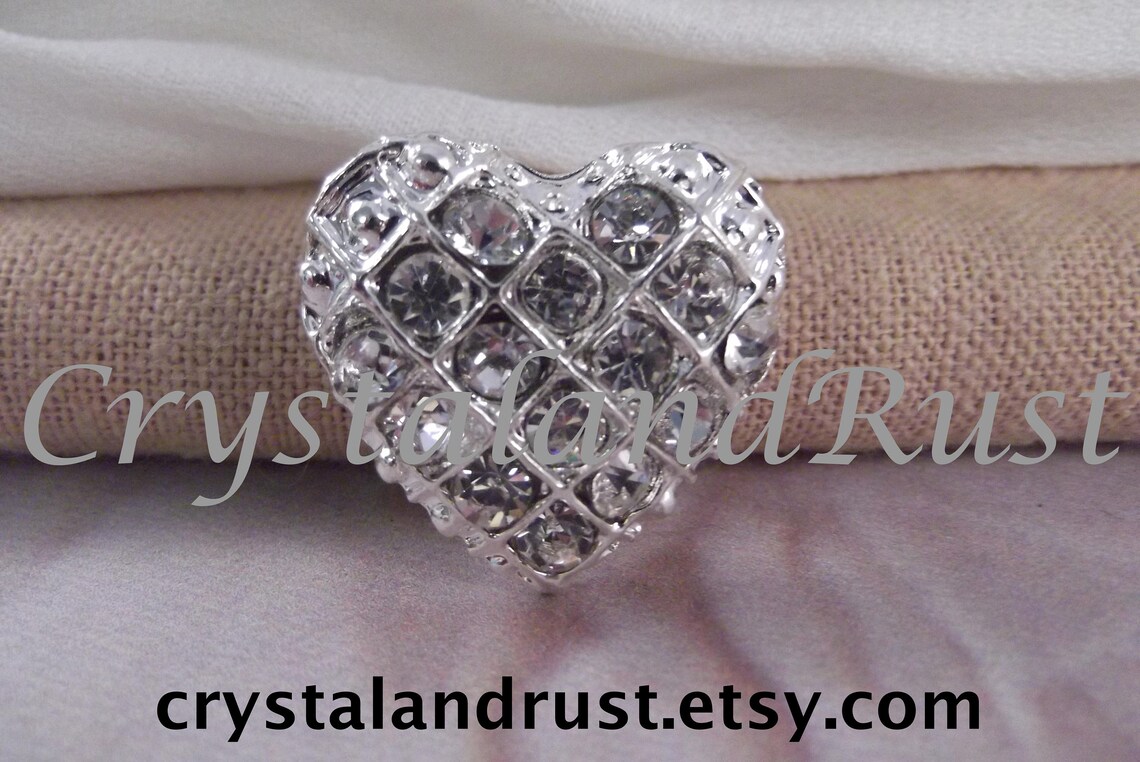 5pc. Beautiful Heart Small Brooches Silver Tone - Etsy