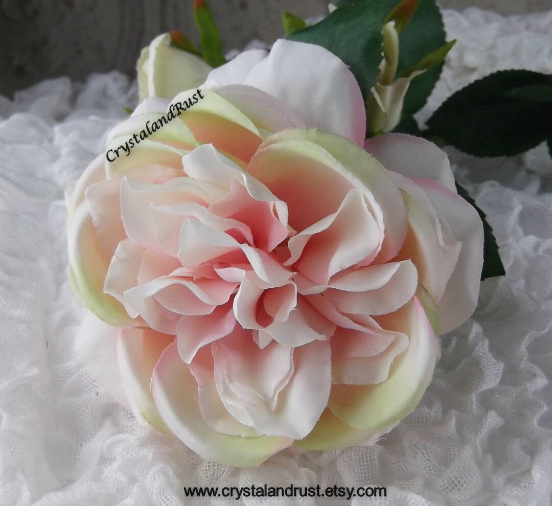 Pale Pink Cabbage Rose - Artificial Silk Flowers - Wedding Bouquets ...
