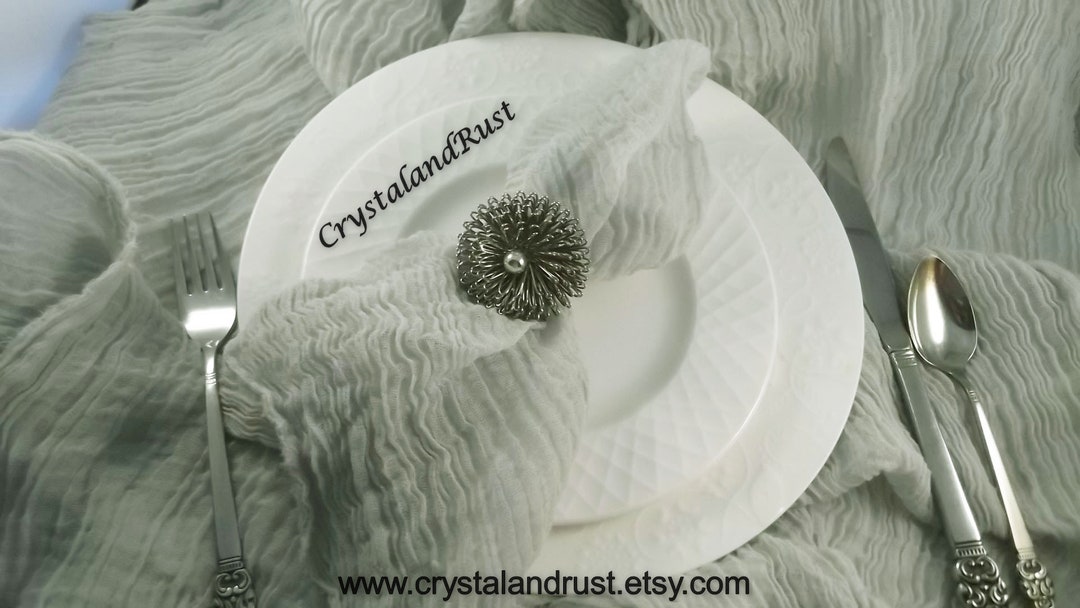 Silver Grey Cheesecloth ~ Wedding Table Runners, Napkins, Sashes, Baby ...