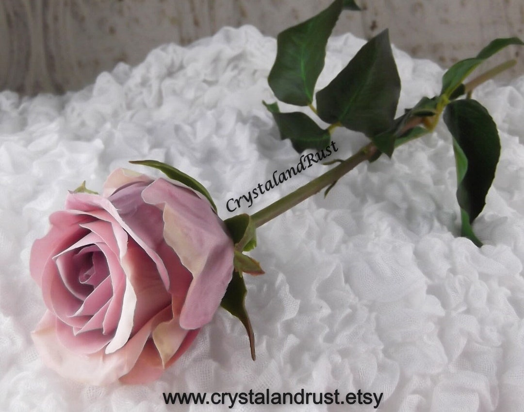 Real Touch Mauve Rose - Artificial Silk Flowers - Wedding Bouquets ...
