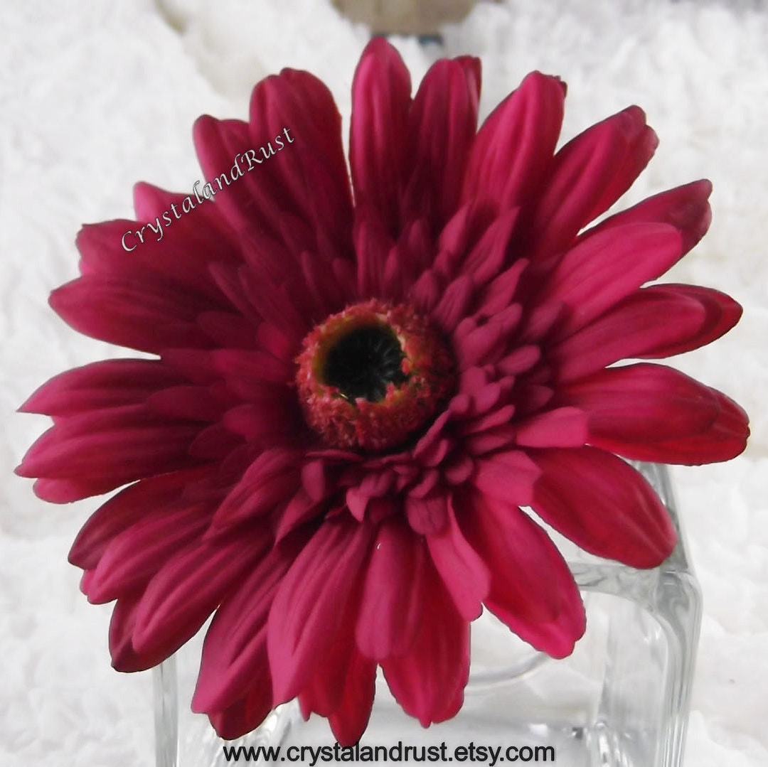 Fuchsia Gerbera Daisy - Artificial Silk Flowers - Wedding Bouquets ...