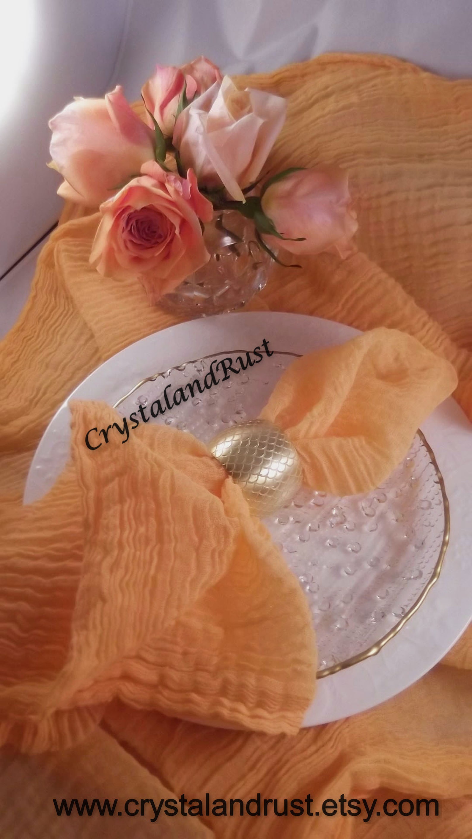 Apricot Wedding Table Runner Cheesecloth Apricot Color | Etsy