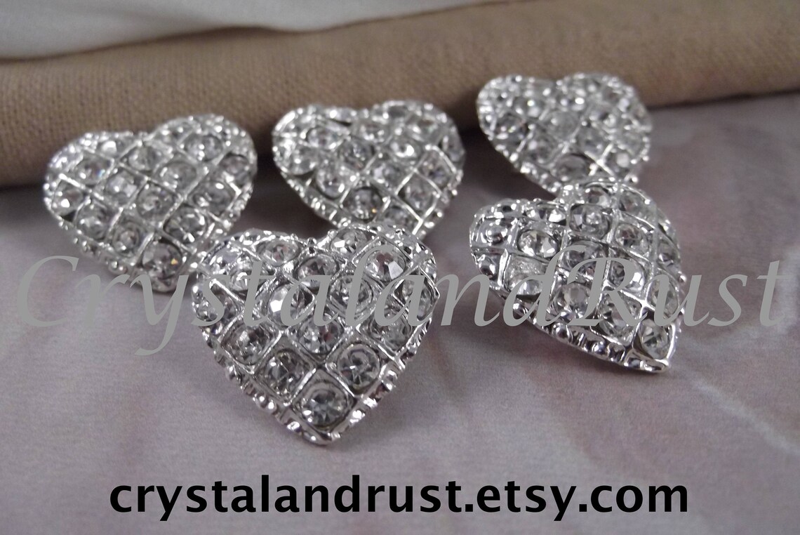 5pc. Beautiful Heart Small Brooches Silver Tone - Etsy