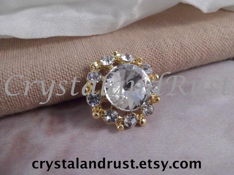 1 Round Crystal Rhinestone Small Brooch ~~~ Gold Tone ~~~ BROO6~1G - Etsy