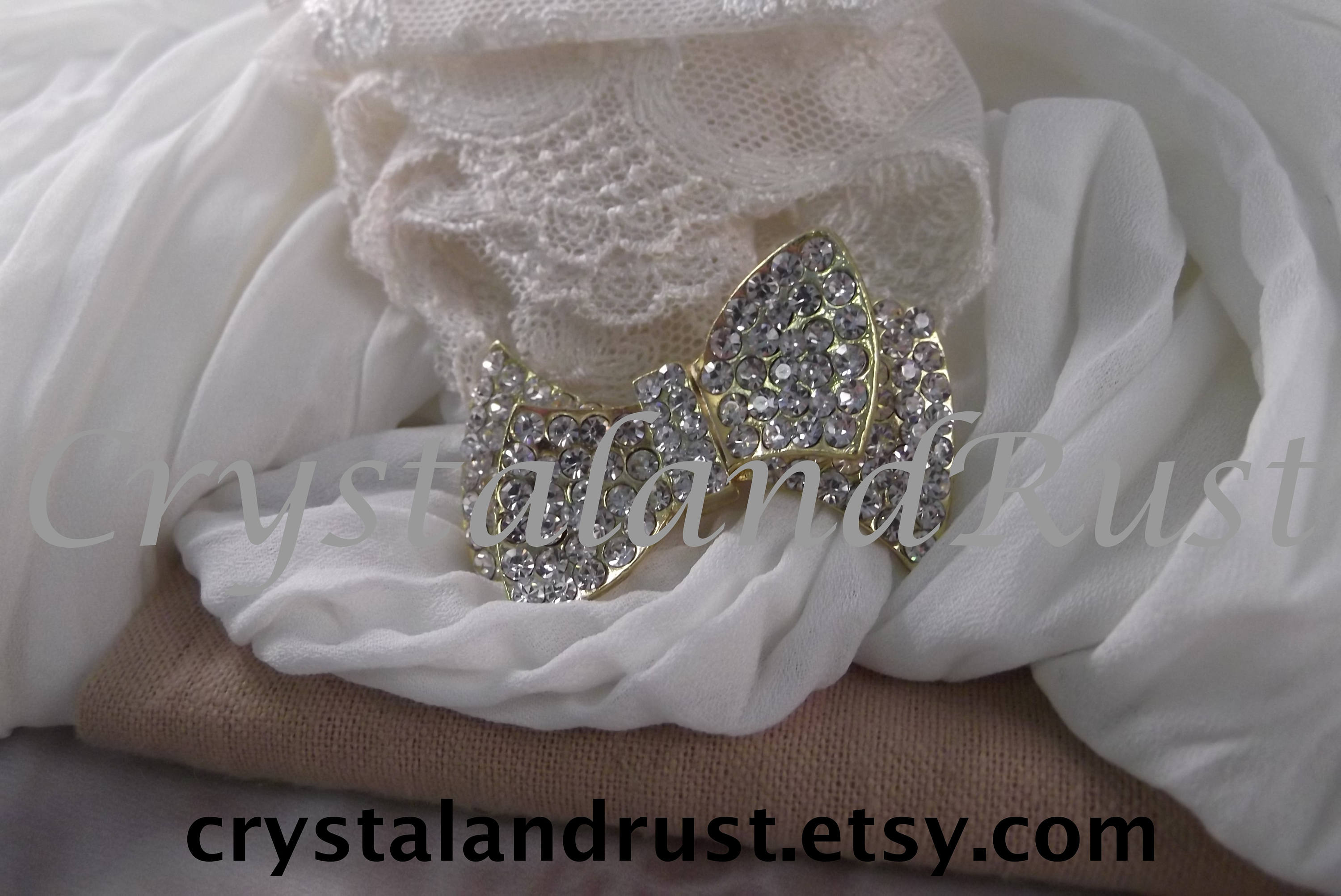 1 Gorgeous Large Rhinestone Bow Brooch --- Gold Tone --- BR019 - Etsy