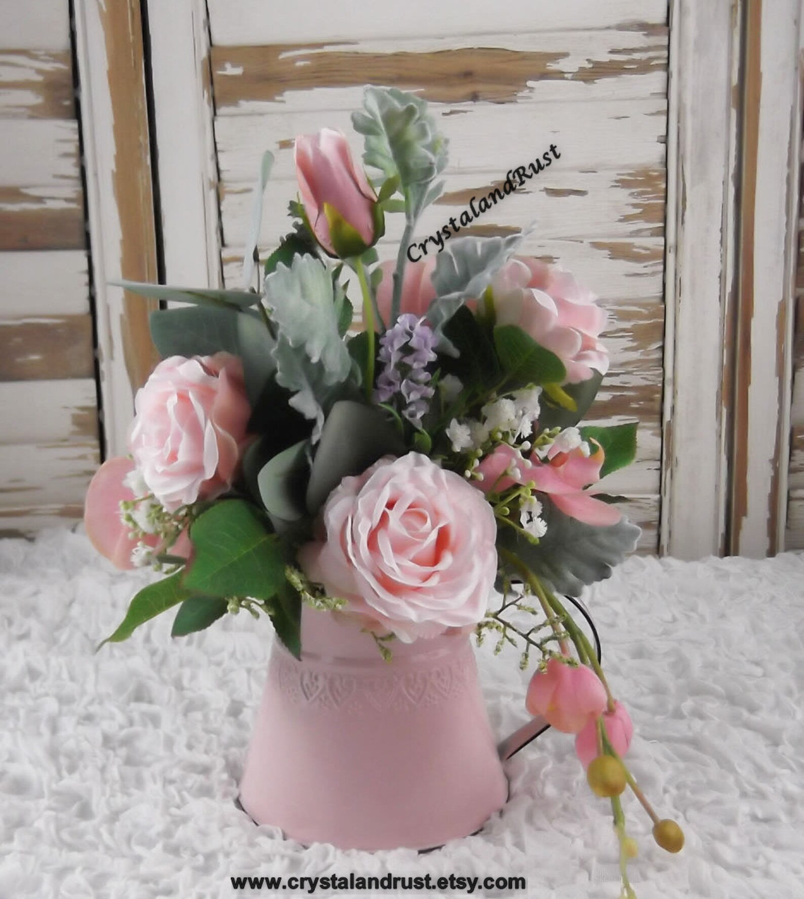 Spring Arrangement Pink Pitcher Wedding Flowers Fall - Etsy