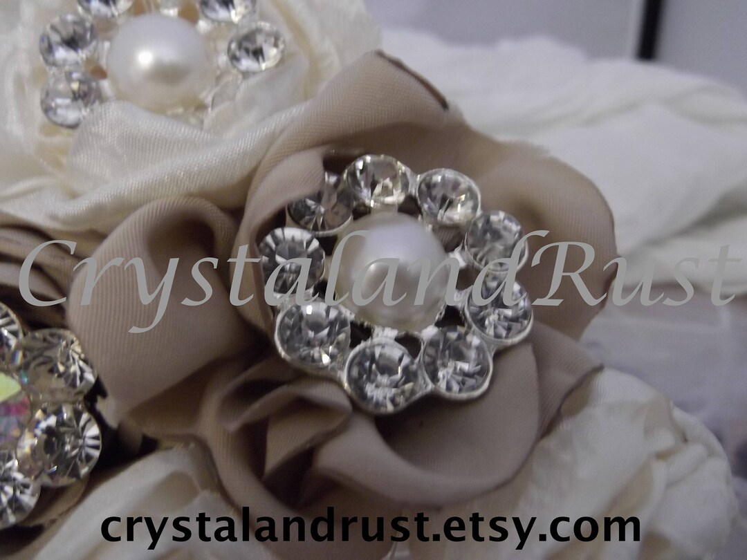 Rhinestone & Pearl Floral Picks Silver 5 Pieces - Etsy Canada