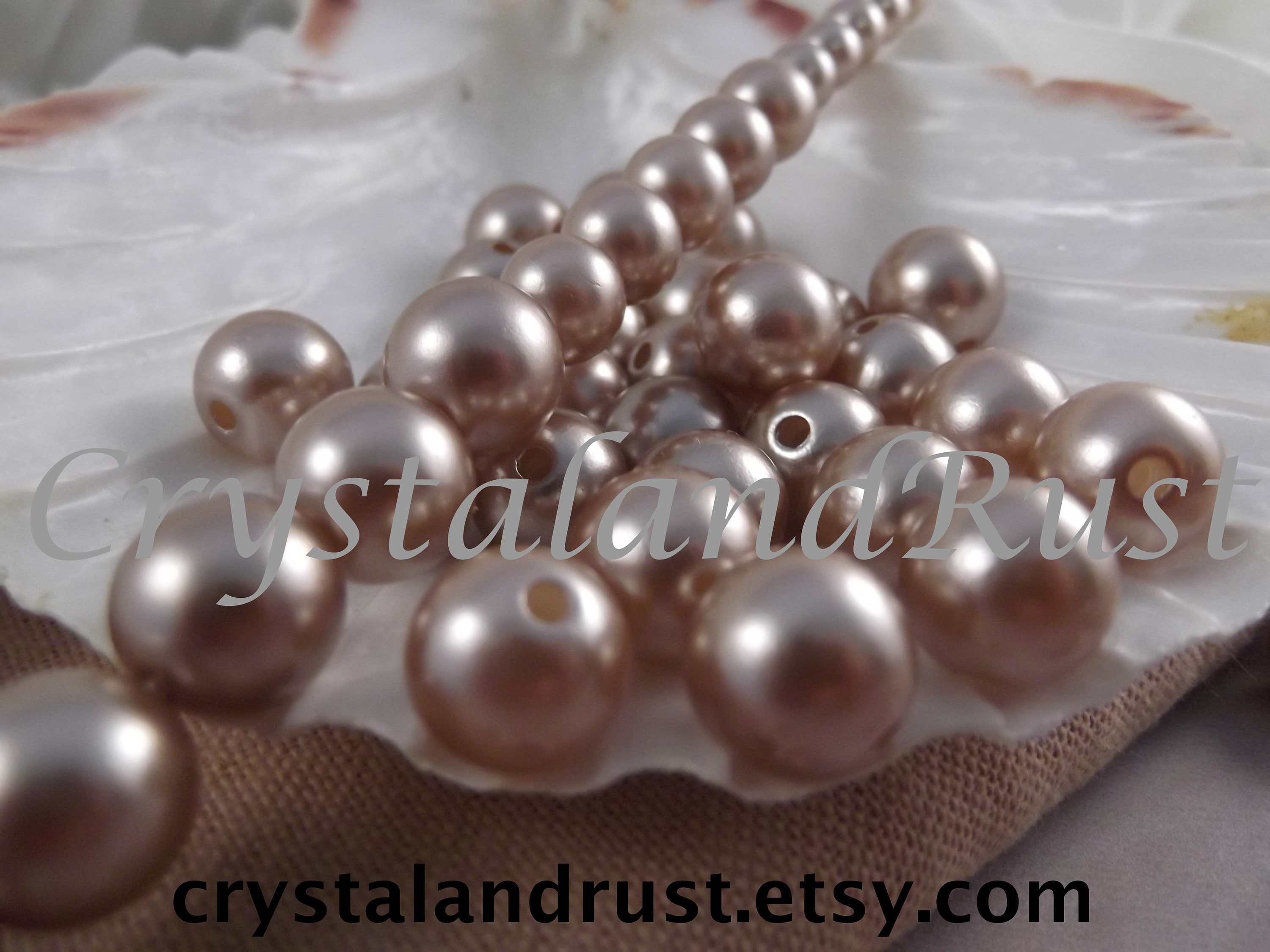 10mmChampagne Faux Loose Pearls50 pieces | Etsy
