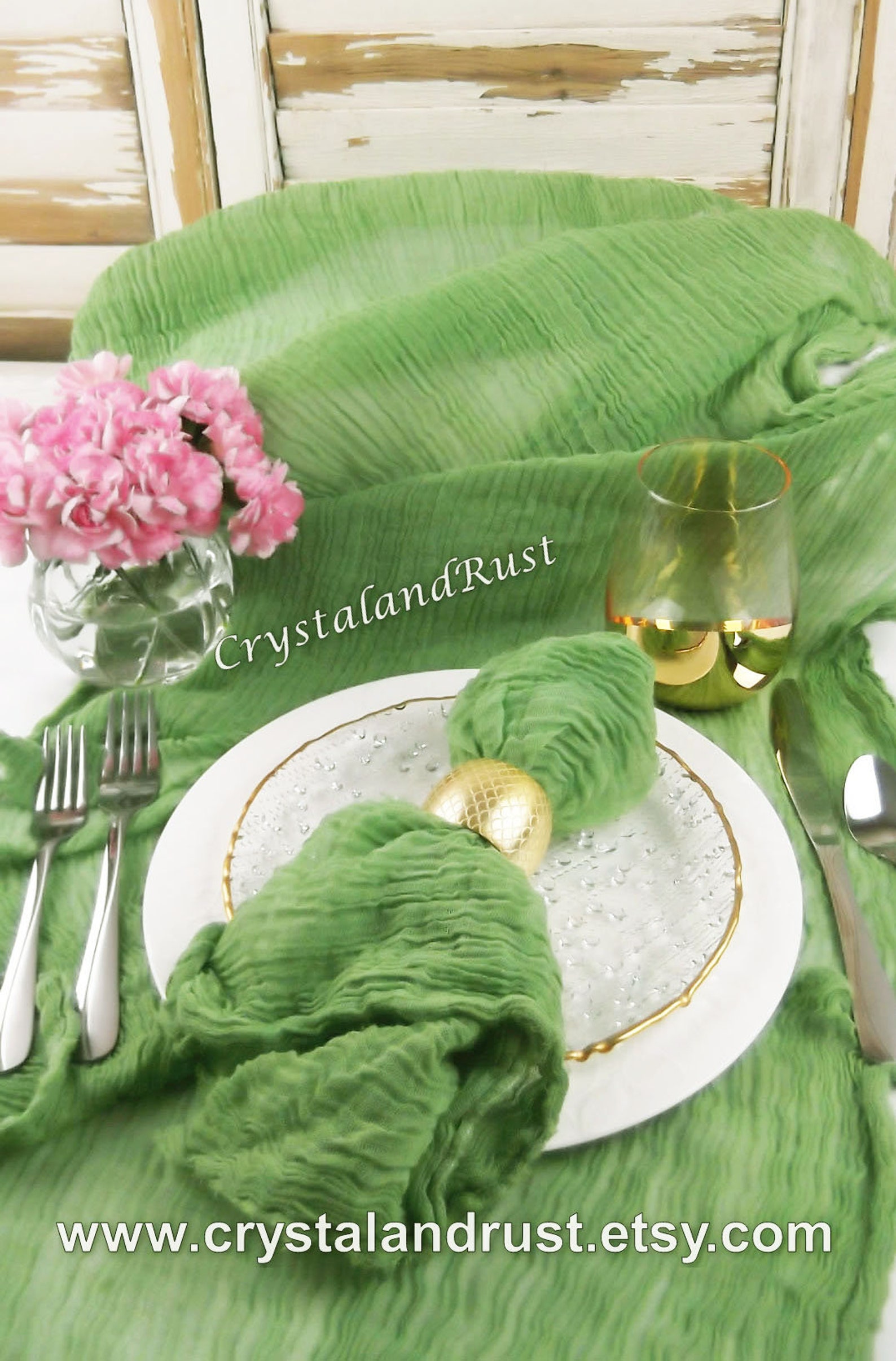 Kelly Green Cheesecloth Wedding Table Runners Baby Wraps | Etsy