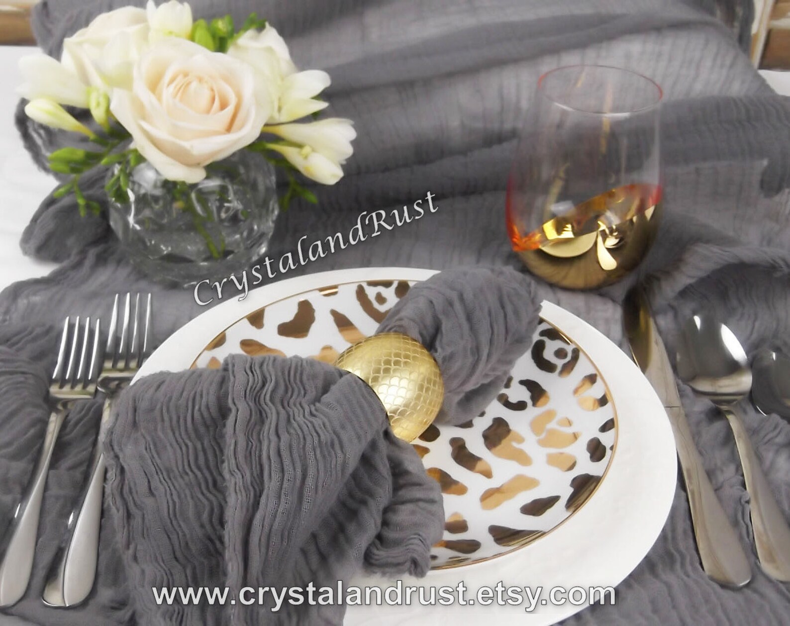 Elegant Grey Wedding Cheesecloth Gauze Table Runner | Etsy