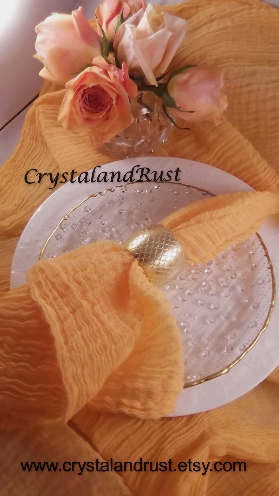 Apricot Wedding Table Runner, Cheesecloth ~ Apricot Color, Napkins ...