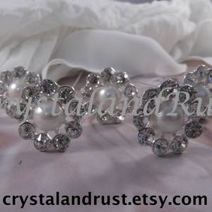Rhinestone & Pearl Floral Picks --- Silver --- 5 Pieces - Etsy