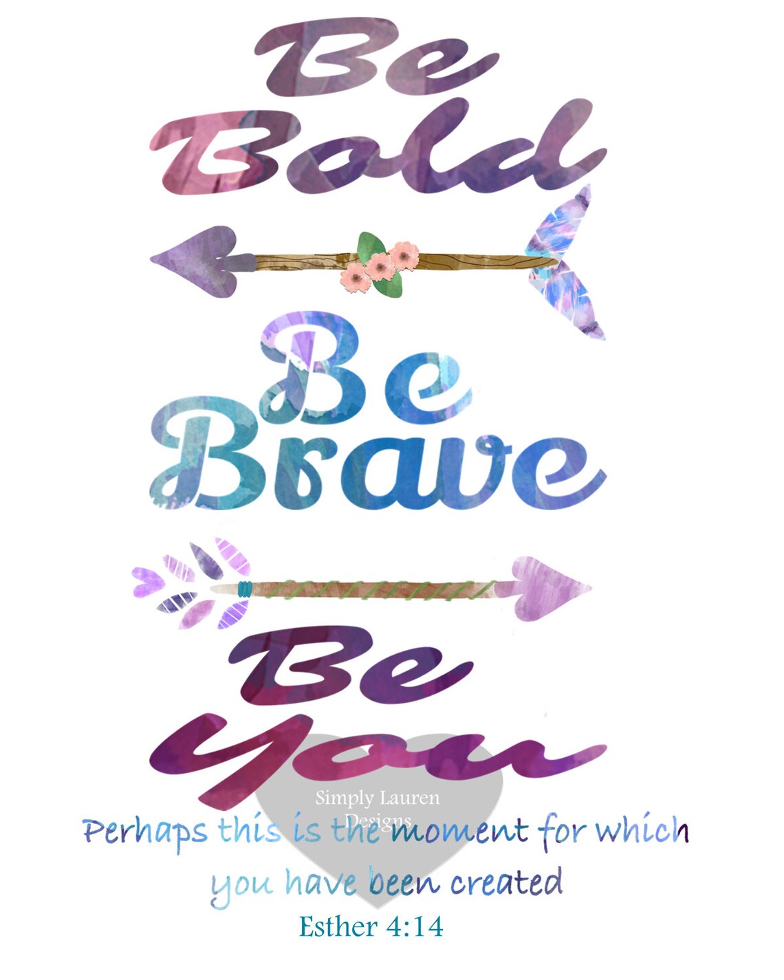 Be Bold, Be Brave, Be You, Christian, Print, Digital Download - Etsy