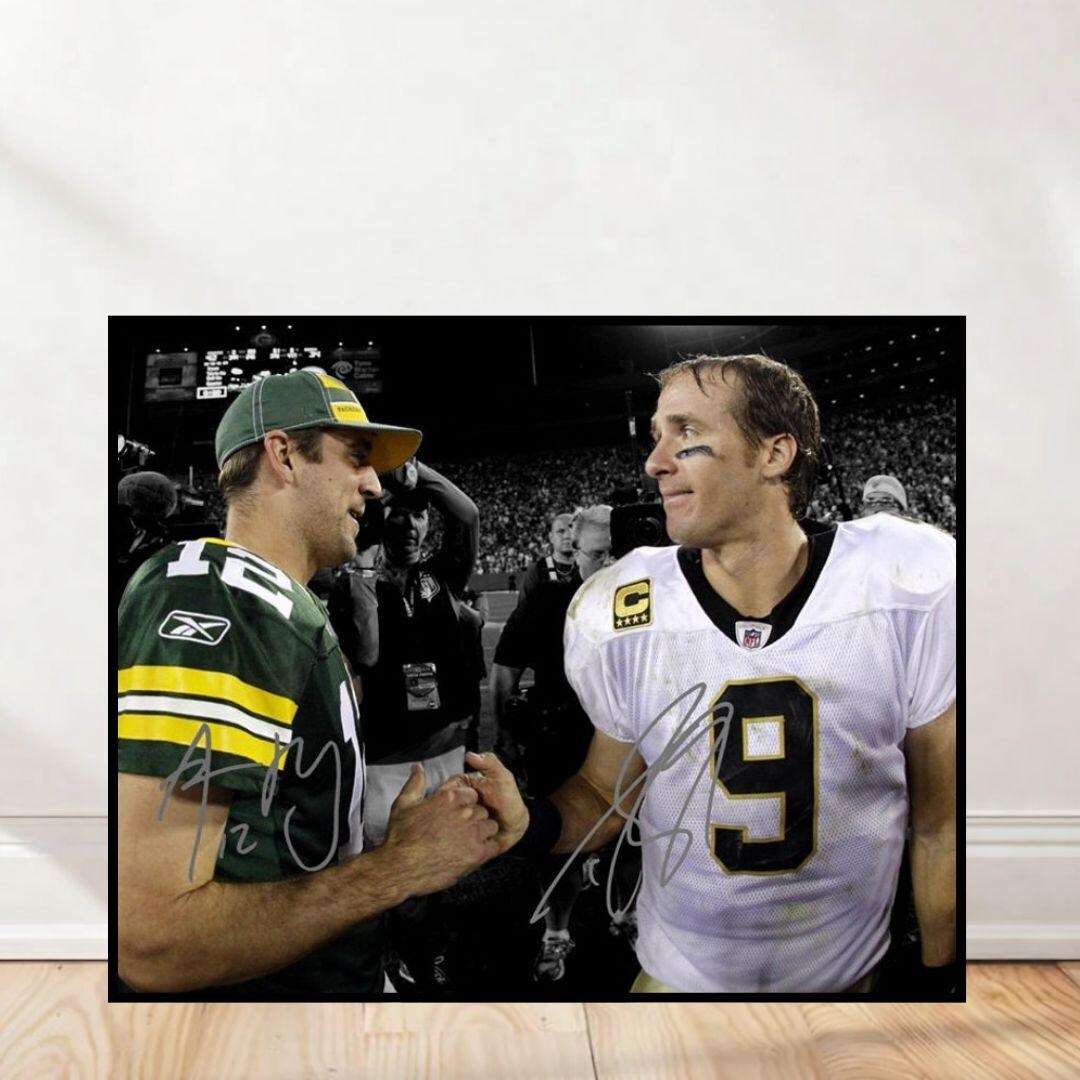 Signed Aaron Rodgers Drew Brees 8x10 Photo Print, NFL Memorabilia - Etsy