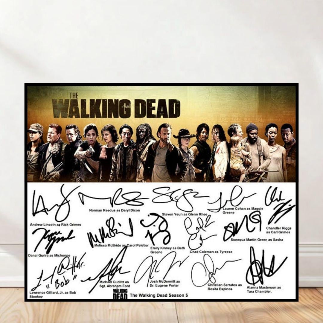 The Walking Dead Poster, Signed Style Cast Autograph Print, Zombie TV ...