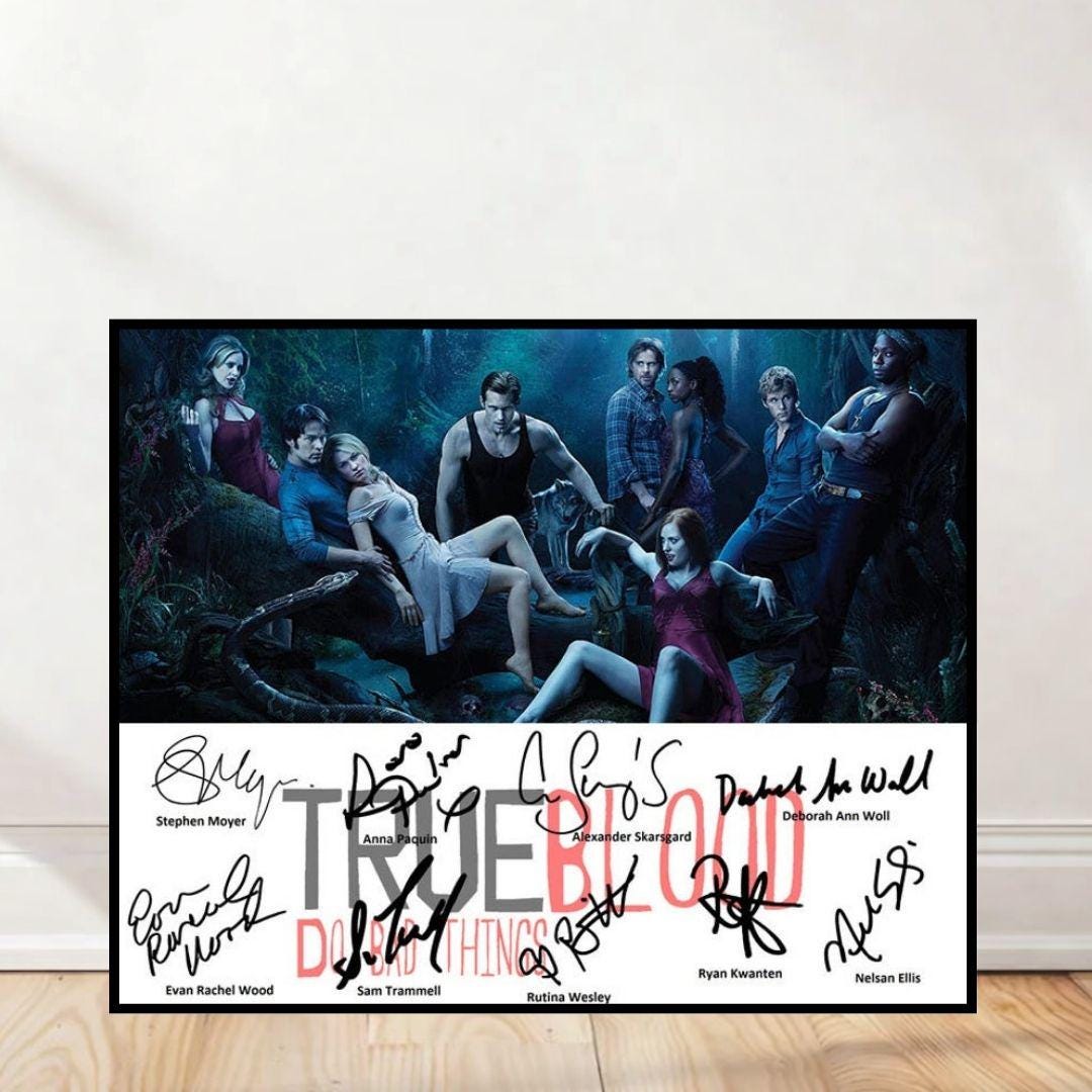 True Blood Cast Autographed Poster Featuring Main Characters in Vampire ...