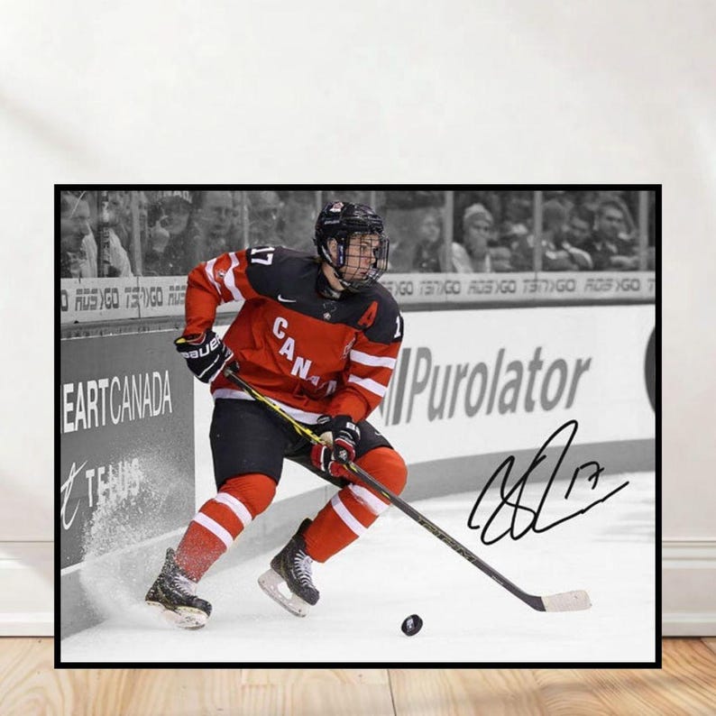 Connor Mcdavid Team Canada Hockey Poster, Signed Style NHL Star Wall ...